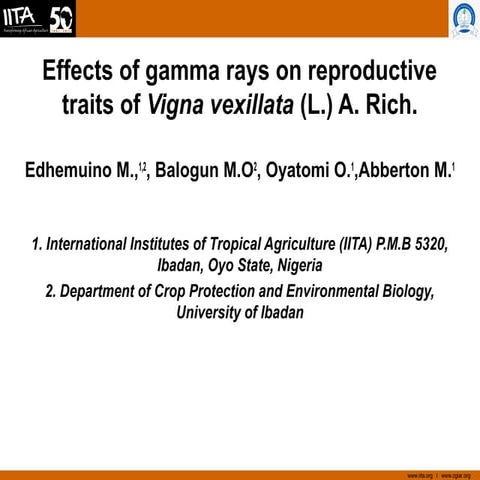 Effects of gamma rays on reproductive traits of Vigna vexillata (L.) A ...