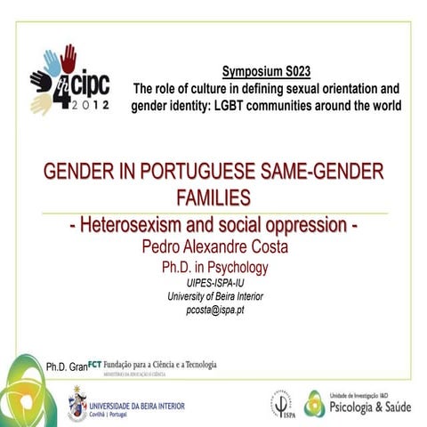 GENDER IN PORTUGUESE SAME-GENDER FAMILIES - Heterosexism and social ...