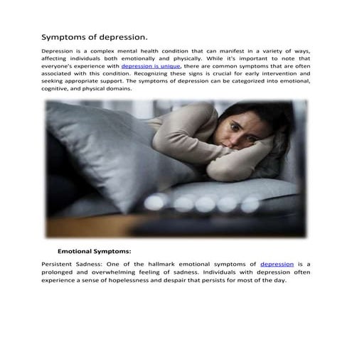 This is a short presentation on how depression affects memory. | PDF
