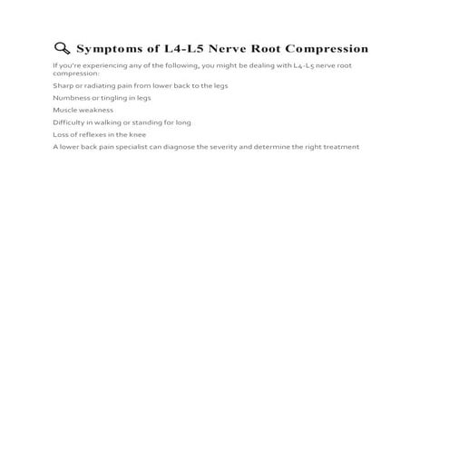 Symptoms of L4-L5 nerve root compression | PDF
