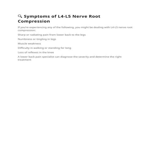 Symptoms of L4-L5 nerve root compression | PDF