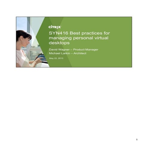 Best practices for managing personal virtual desktops | PDF | Operating Systems | Computer ...