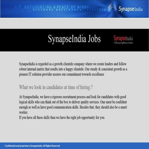 Synapseindia jobs | PPT