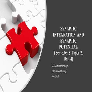Synaptic integration & Synaptic Potential | PDF