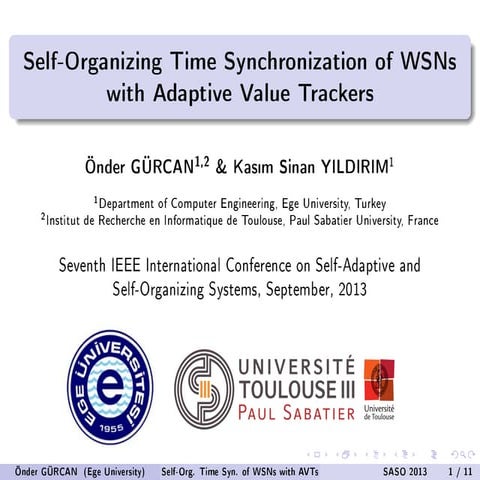 Self Organizing Time Synchronization In Wireless Sensor Networks With 8643