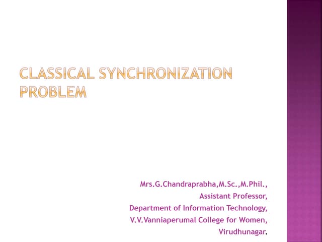 Classical-Problem-of-Synchronization in OS | PPT
