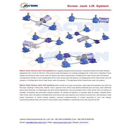 Synchronized lifting jack system with four worm gear screw jacks and ...