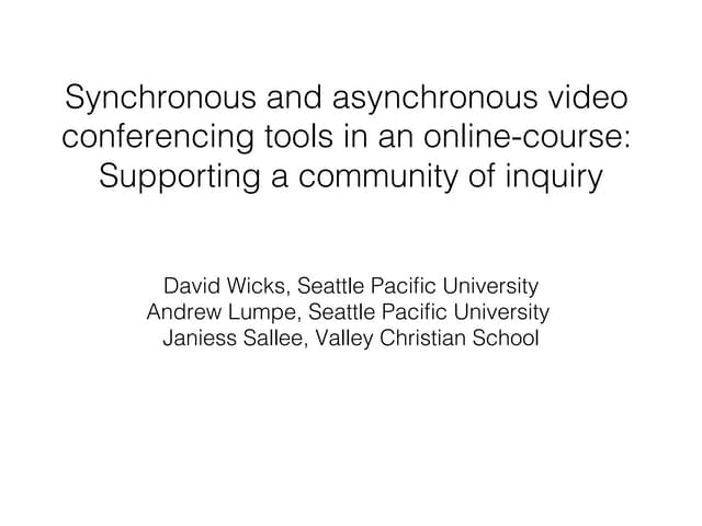 Synchronous And Asynchronous Video Conferencing Tools Ppt