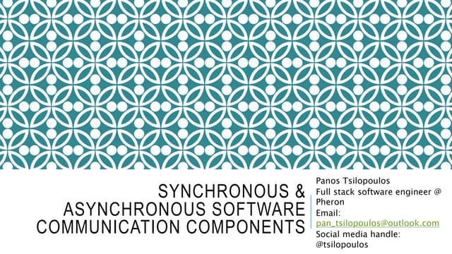 Synchronous And Asynchronous Software Communication Components Ppt