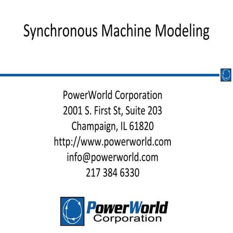 Comprehensive Synchronous Machine Modeling and Dynamics in Power ...