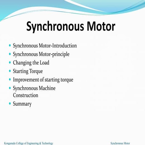 Vector diagram and phasor diagram of synchronous motor | PPTX