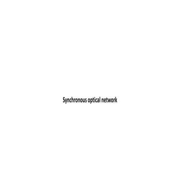 Synchronous Optical Network Pptx