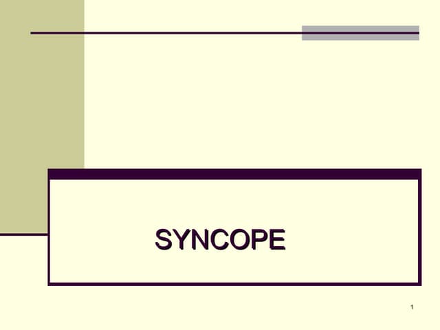 Syncope | PPTX