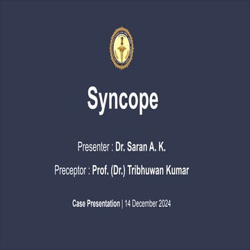 Syncope - Case Presentation and Approach to Diagnosis | PDF