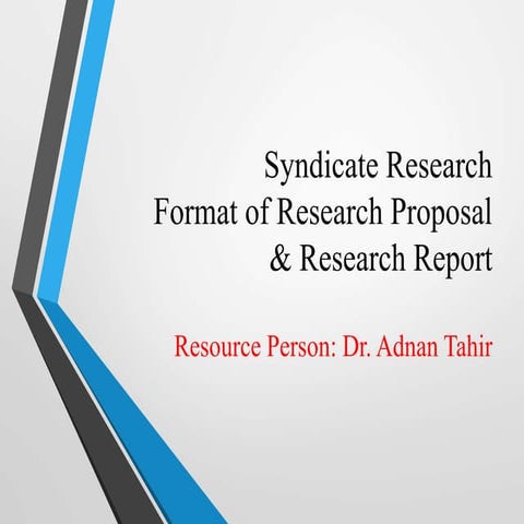 Syndicate research proposal fromat | PPTX