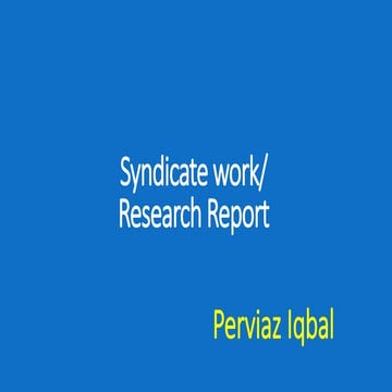Syndicate work | PPT