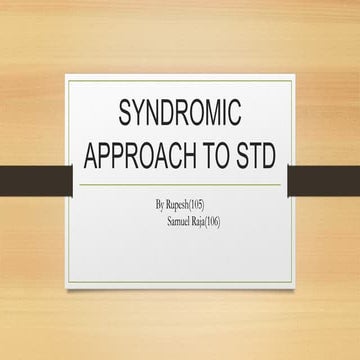 Syndromic approach to STD a power point presentations | PPTX