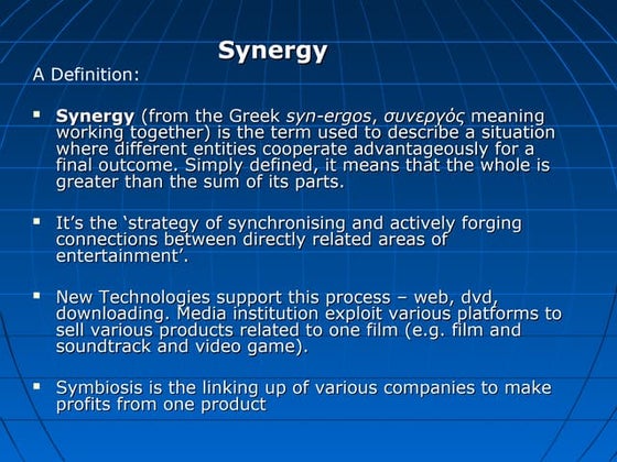Synergy And Cross Media Convergence | PPT