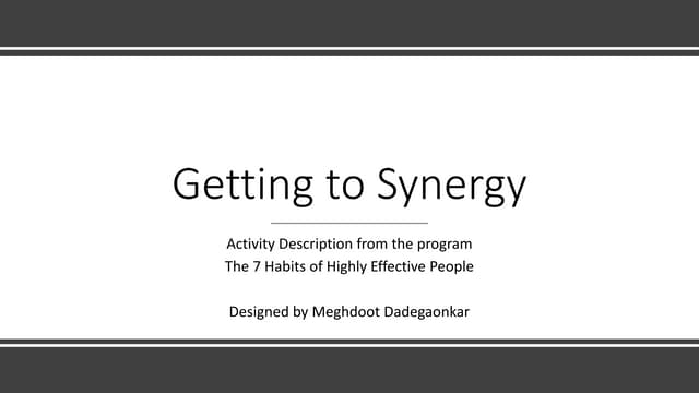 Synergy Exercise Ppt Free Download