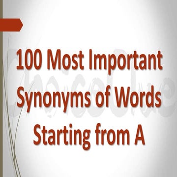 Synonym A | PPT