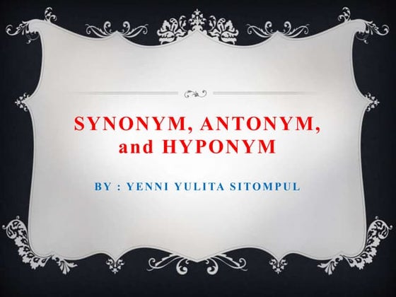Synonyms and Antonyms | PPTX