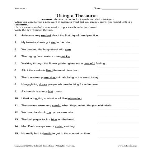 Synonym Practice | PDF