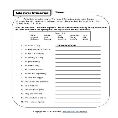 Synonymn Practice | PDF