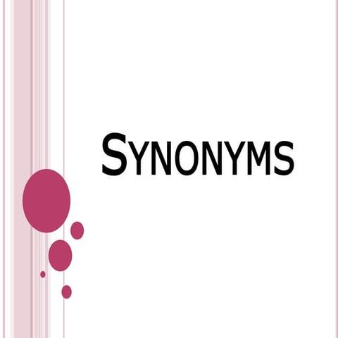 Synonym and Antonym PowerPoint | PPTX