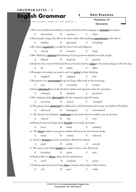 Full placement-test | DOC | Standardized Testing | Educational Assessment