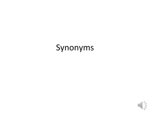 Synonyms and Antonyms | PPTX