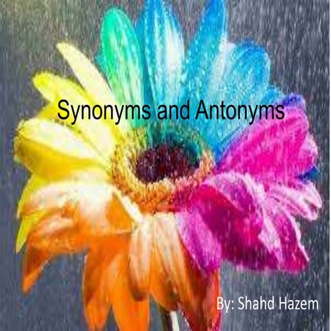 Synonyms and antonyms | PPT