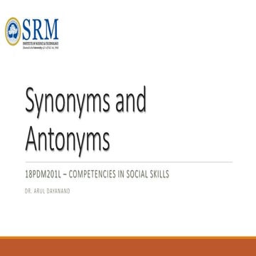 Synonym and Antonym PowerPoint | PPTX