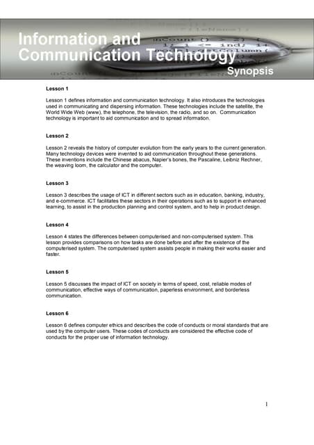 INTRODUCTION TO ICT | PPT | Internet | Computing