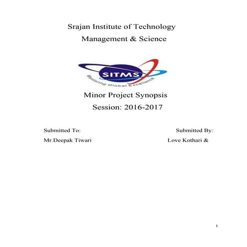 Synopsis | DOC | Operating Systems | Computer Software and Applications