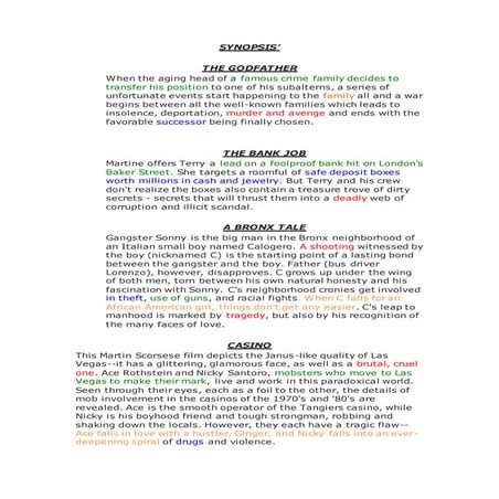 Synopsis’ 2 | PDF