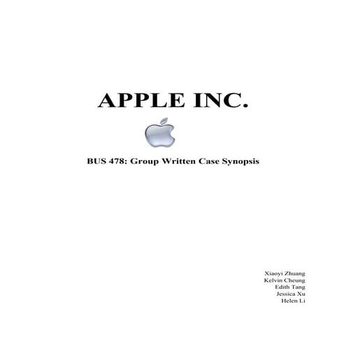 Synopsys For Apple Strategic Management Pdf