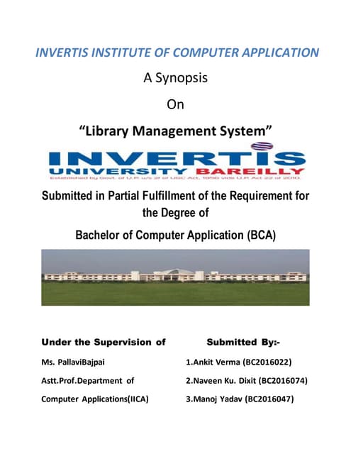 Project proposal of Library Management System. | PDF