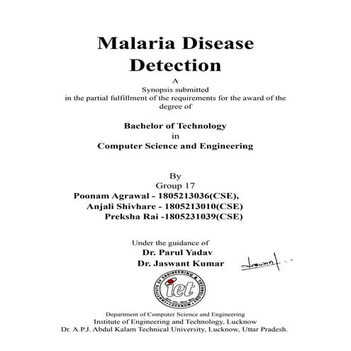Synopsis format maleria disease | PDF