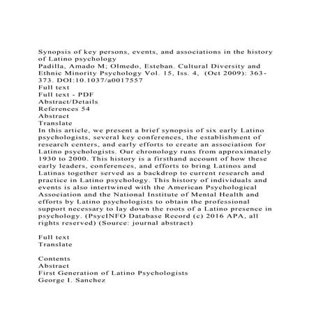 Synopsis of key persons, events, and associations in the history.docx