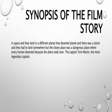 Synopsis of the film story | PPTX | Science Fiction | Genres