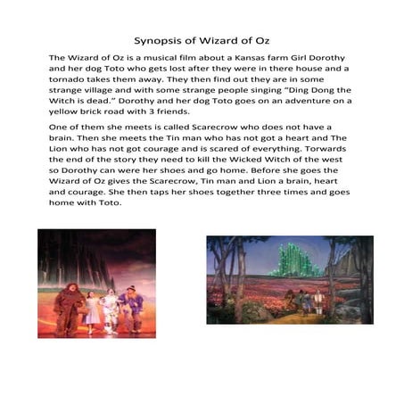 Synopsis of wizard of oz | DOCX