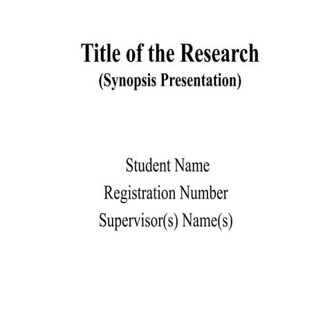 Synopsis presentation template for engineering | PPTX