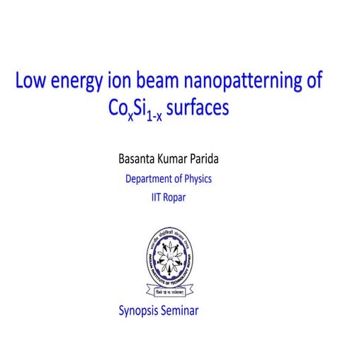 binary compound surface nanopatterning using ion beam, nano ripple ...