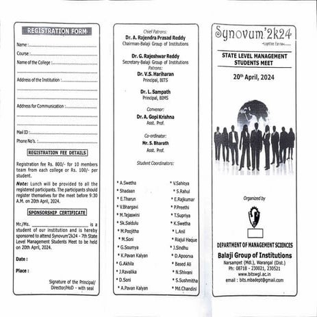 Look to the SYNOVYM 2k24 BROCHURE and Fill the Form | PDF