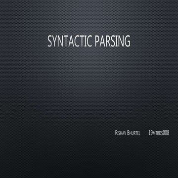 Syntactic parsing | PPT