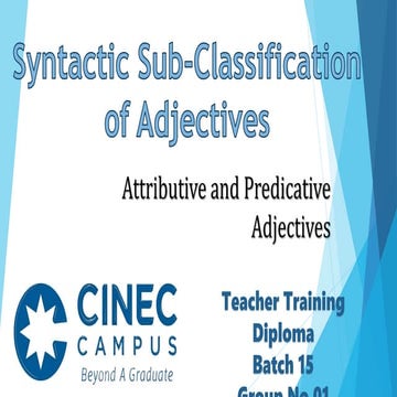 Syntactic Sub-Classification of Adjectives (Linguistics Presentation).pptx