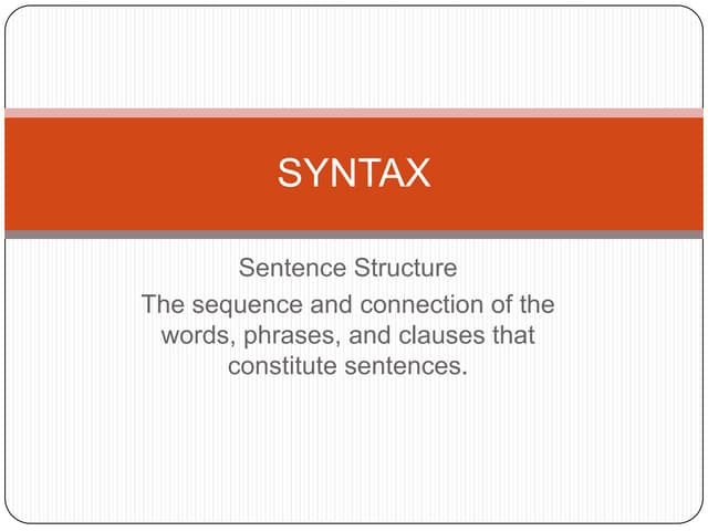 Syntax Ppt