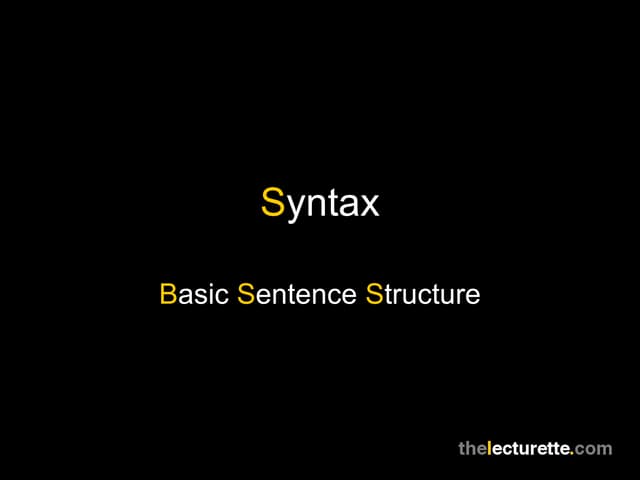 What is Syntax?