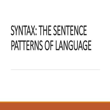 Syntax | PPT