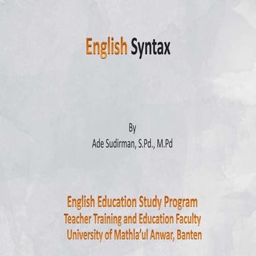 Syntax. (meeting 1) | PPT